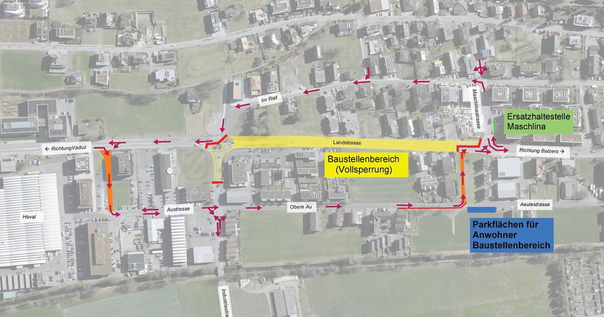 Landstrasse in Triesen wegen Belagsarbeiten gesperrt - Vaterland online